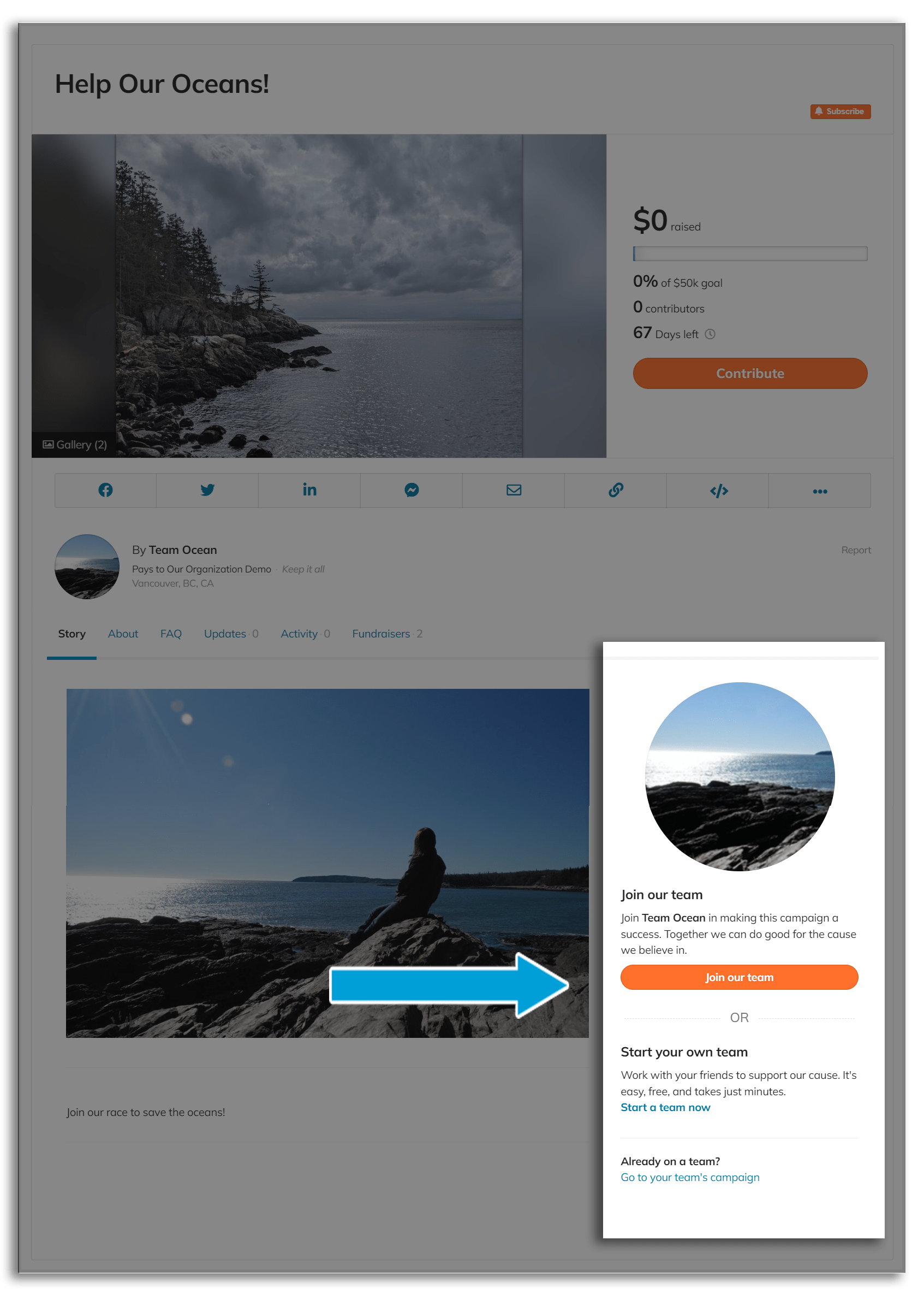 How to hide the 'Join a team' banner from sub-campaigns and widgets