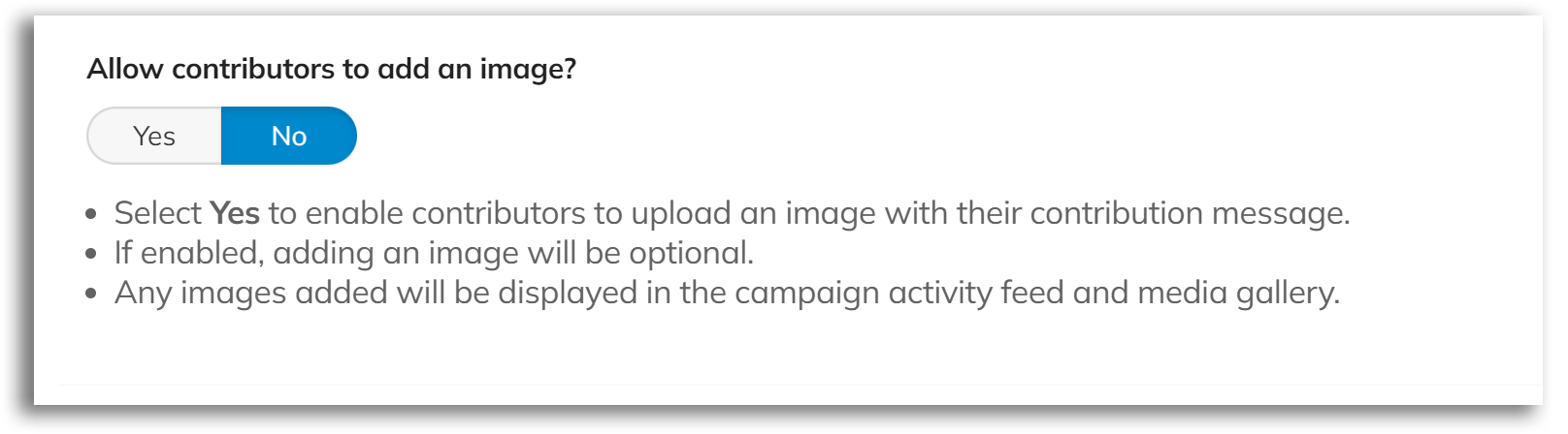 Disallowing pictures with contribution comments